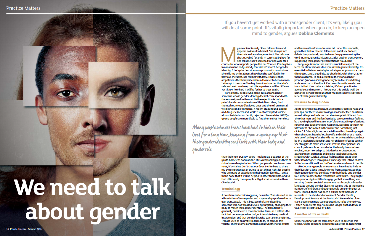 Published Work: We Need to Talk About Gender | Counselling ...